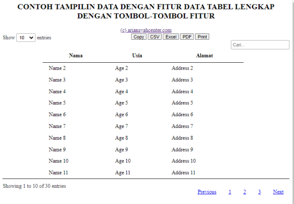 Bikin datatable untuk tampilin data dengan tampilan keren untuk pemula ...